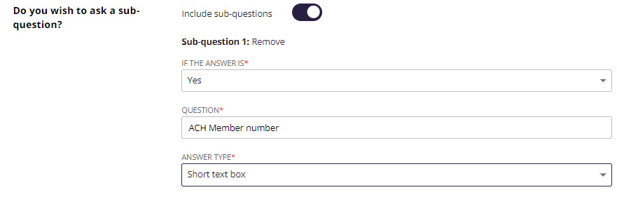 Custom Forms: Sub-questions – Vanco Events