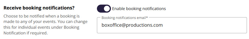 Booking Notifications – Vanco Events