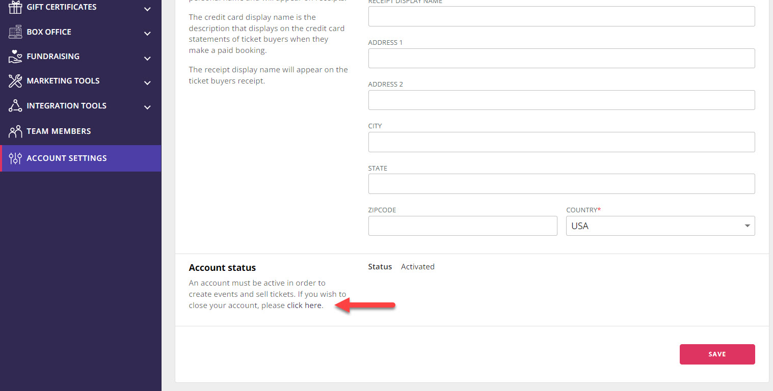 How to close my account (Event Organizer) – Vanco Events