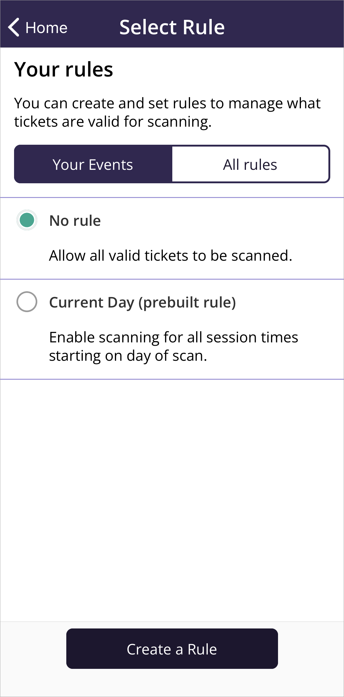 Setting up rules for scanning – Vanco Events