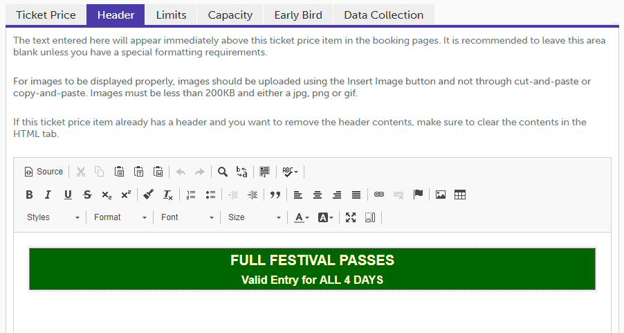 Using headers – Vanco Events