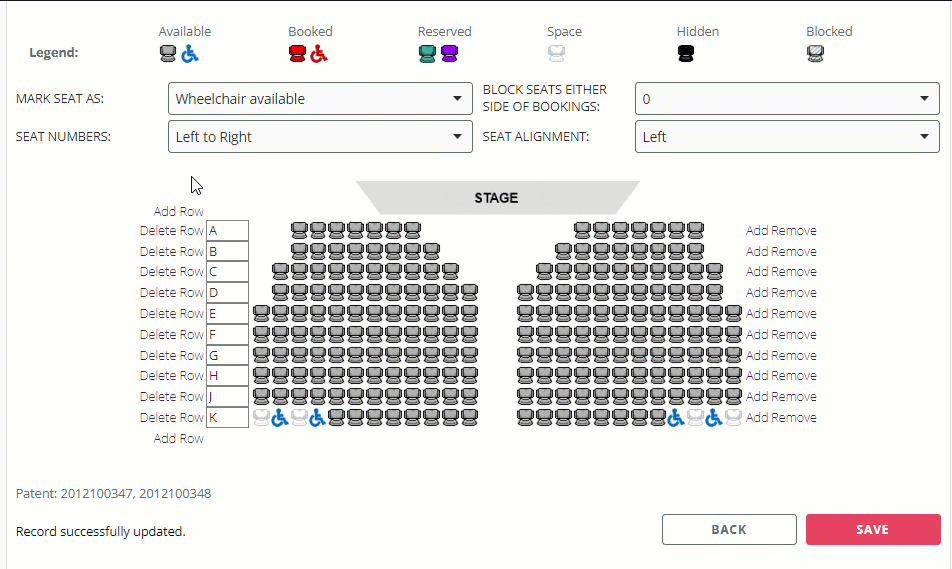 Reserving seats on a seating plan – Vanco Events